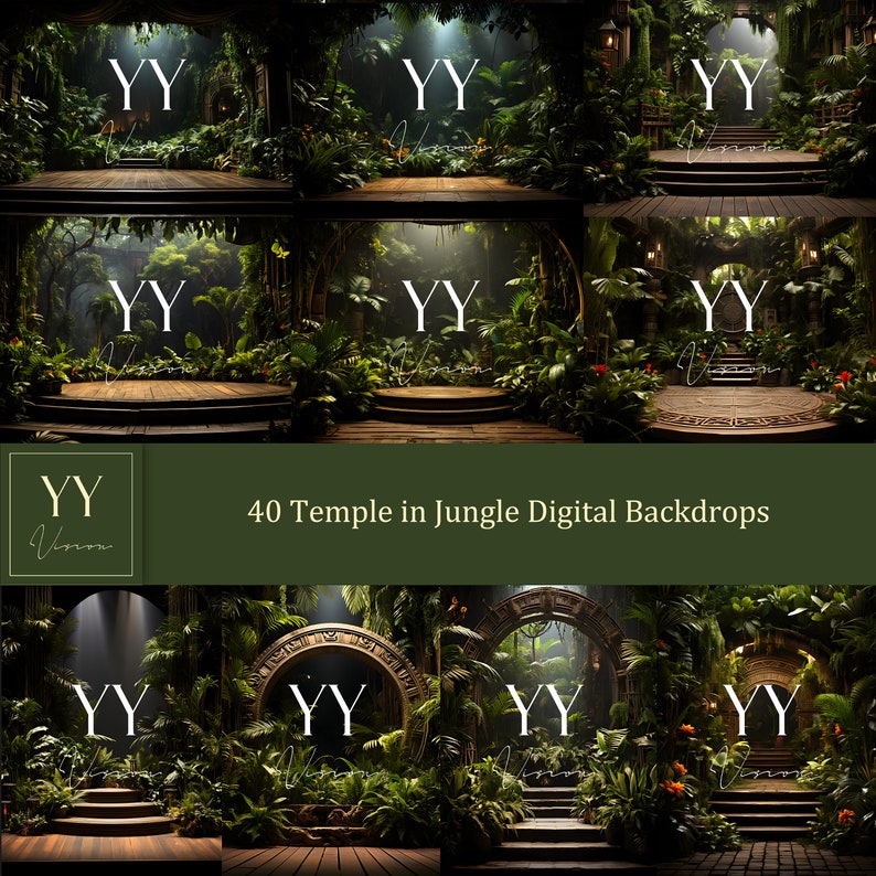 40 Temple in Jungle Digital Backdrops Sets for Maternity - Etsy