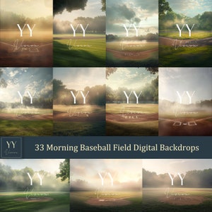 33 Morning Baseball Field Digital Backdrops Sets for Sports School ...