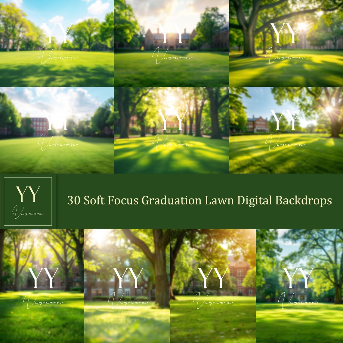 30 Graduation Garden Digital Backdrops Sets for High School College ...