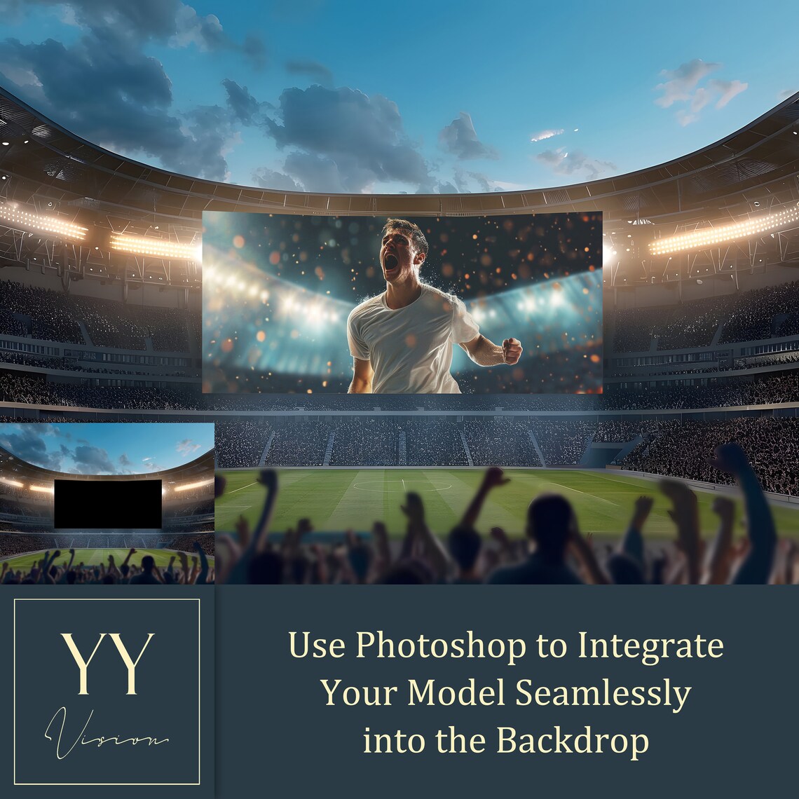 20 Stadium Screen Digital Backdrops Sets for Sports School Photography ...