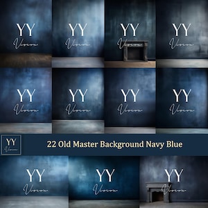 22 Old Master Studio Background Navy Blue Digital Backdrops Sets for ...