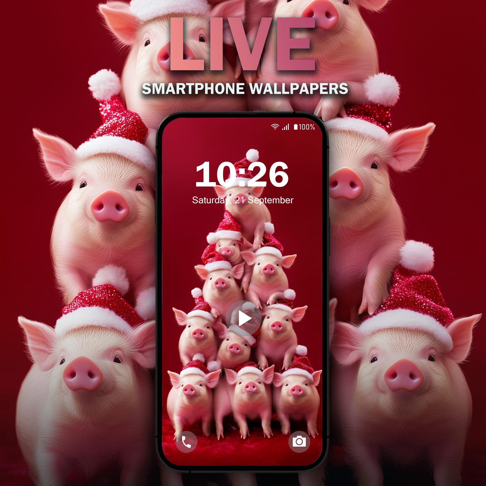 Christmas Piggy Tree Live Wallpaper V1 | MP4 JPG for Android| Christmas ...