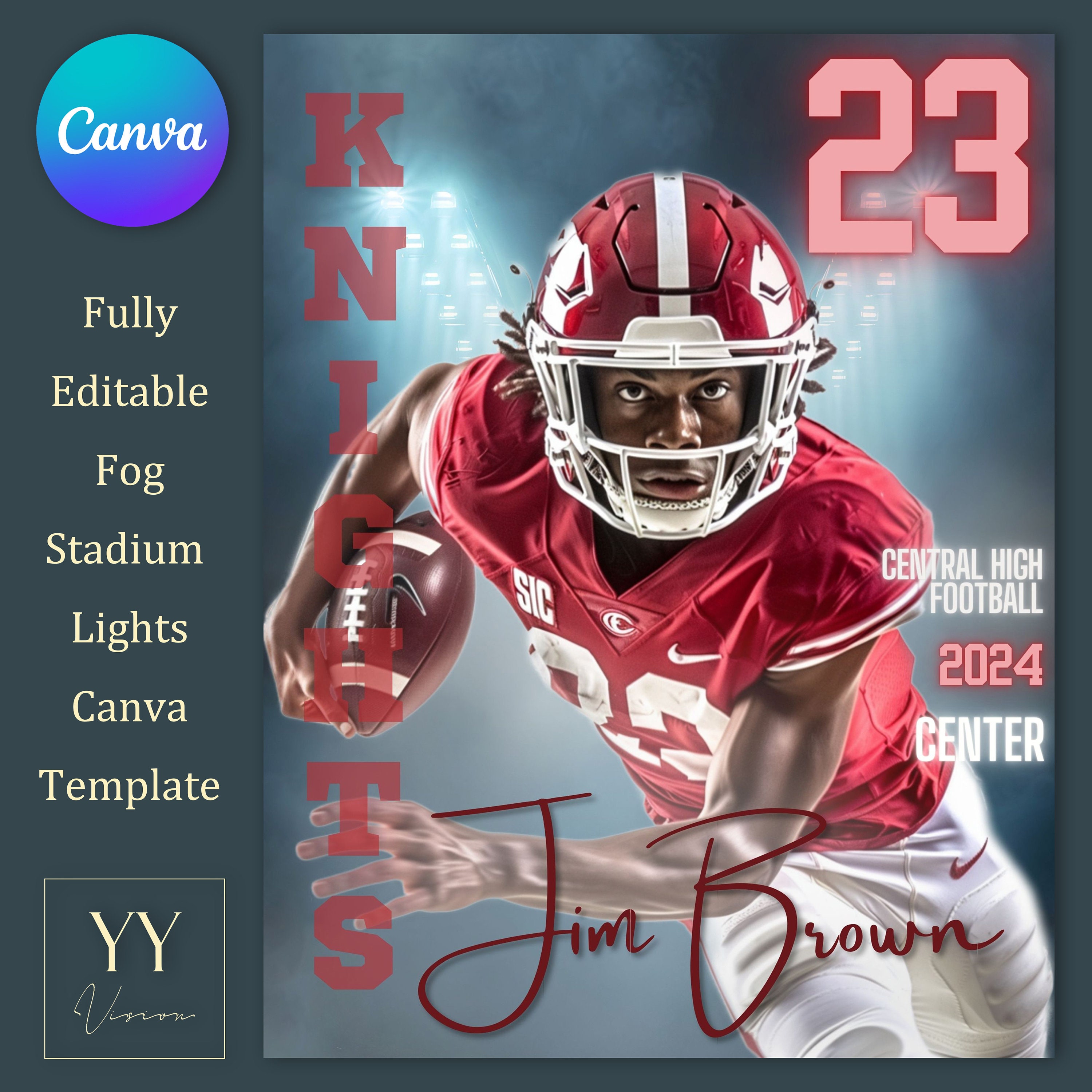Fog Stadium Canva Template With Tutorial for Sports Posters Portraits ...