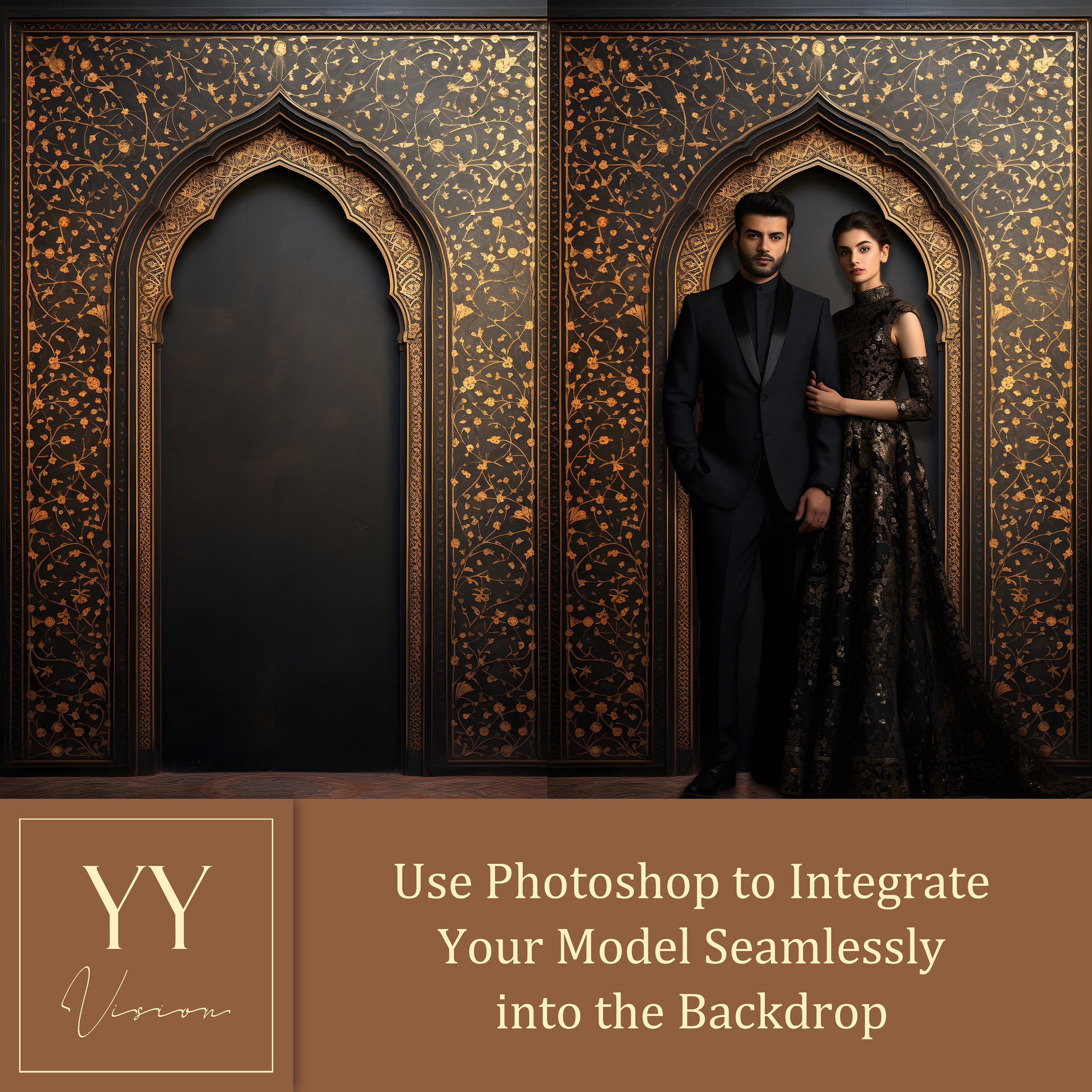 33 Mughal Royal Wall Digital Backdrops Sets for Wedding Maternity ...