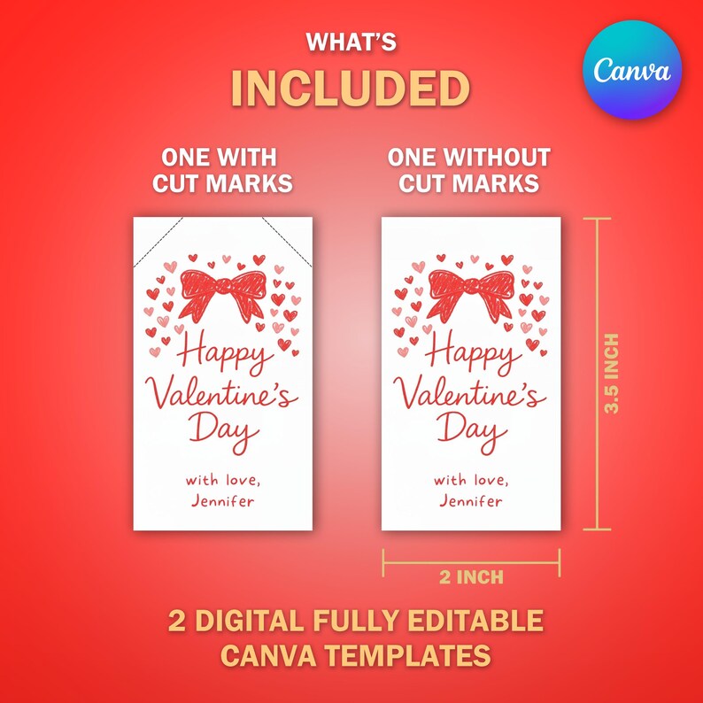 Personalized Valentine Gift Tags Printable | Editable Valentine Love ...