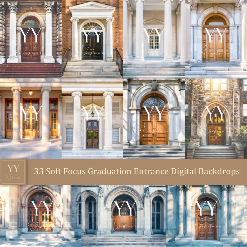 33 Graduation Front Door Entrance Digital Backdrops Sets for High ...