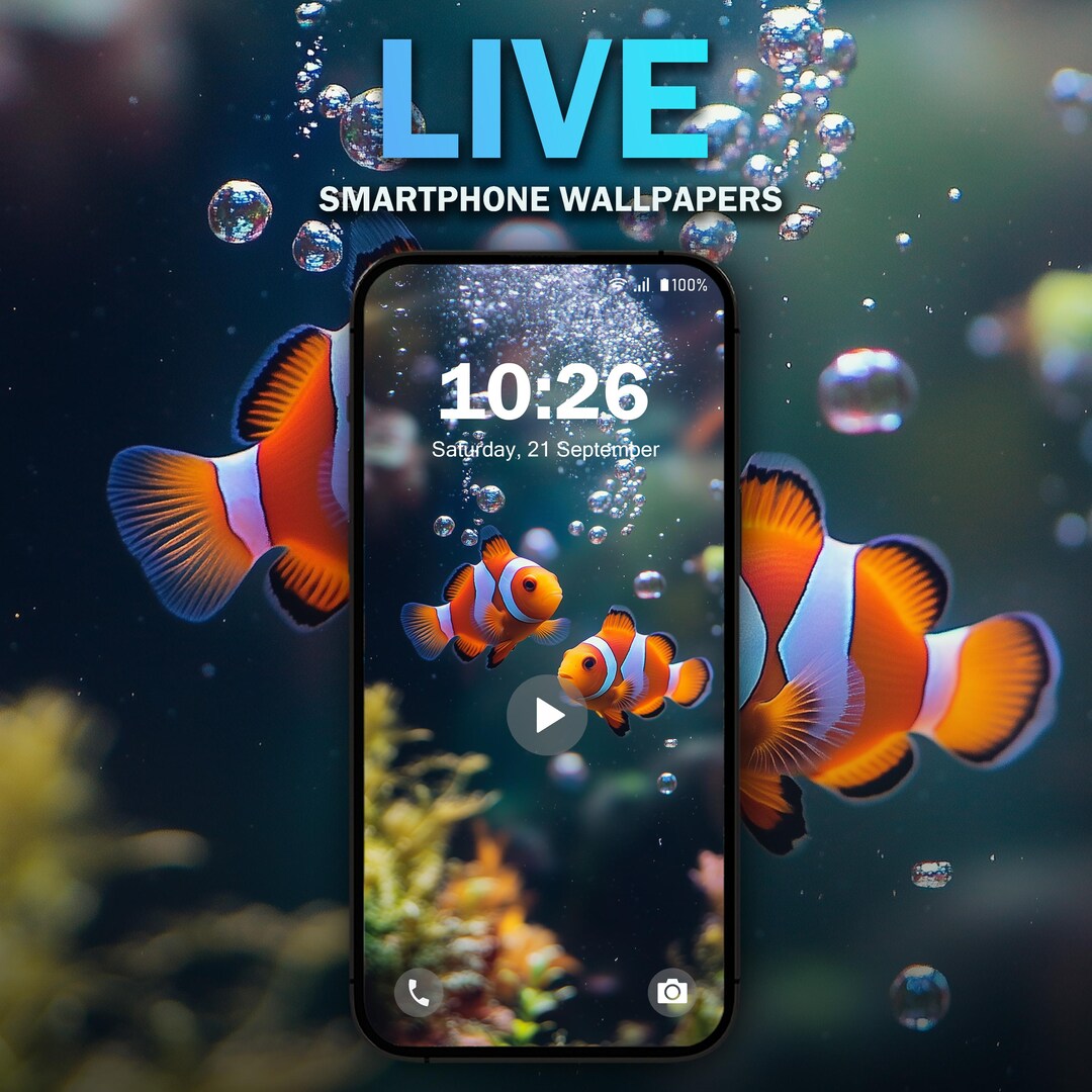 Clownfish Phone Live Wallpaper V3 | MP4 JPG for Android| Nature Theme ...