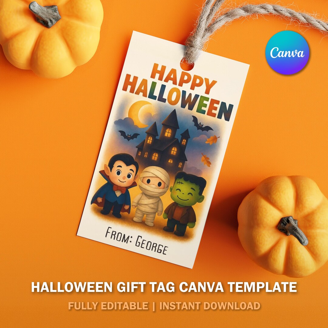 Halloween Gift Tag Printable, Boo Tag for Kids, Trick or Treat Favor ...