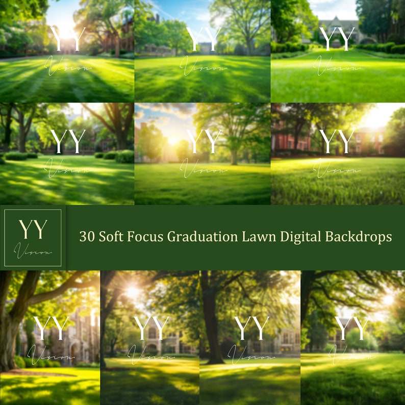 30 Graduation Garden Digital Backdrops Sets for High School College ...