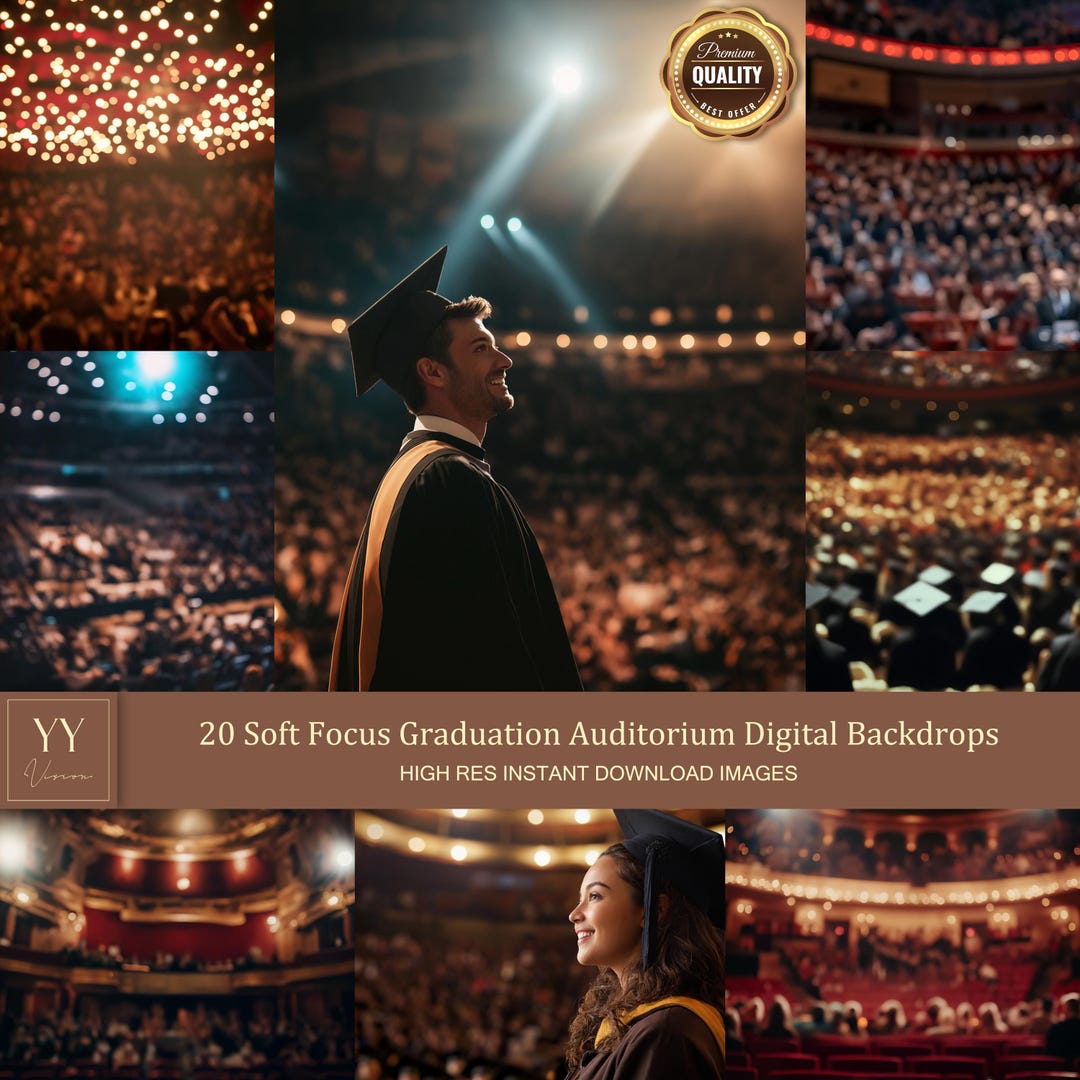 20 Soft Focus Graduation Auditorium Digital Backdrops Sets for ...