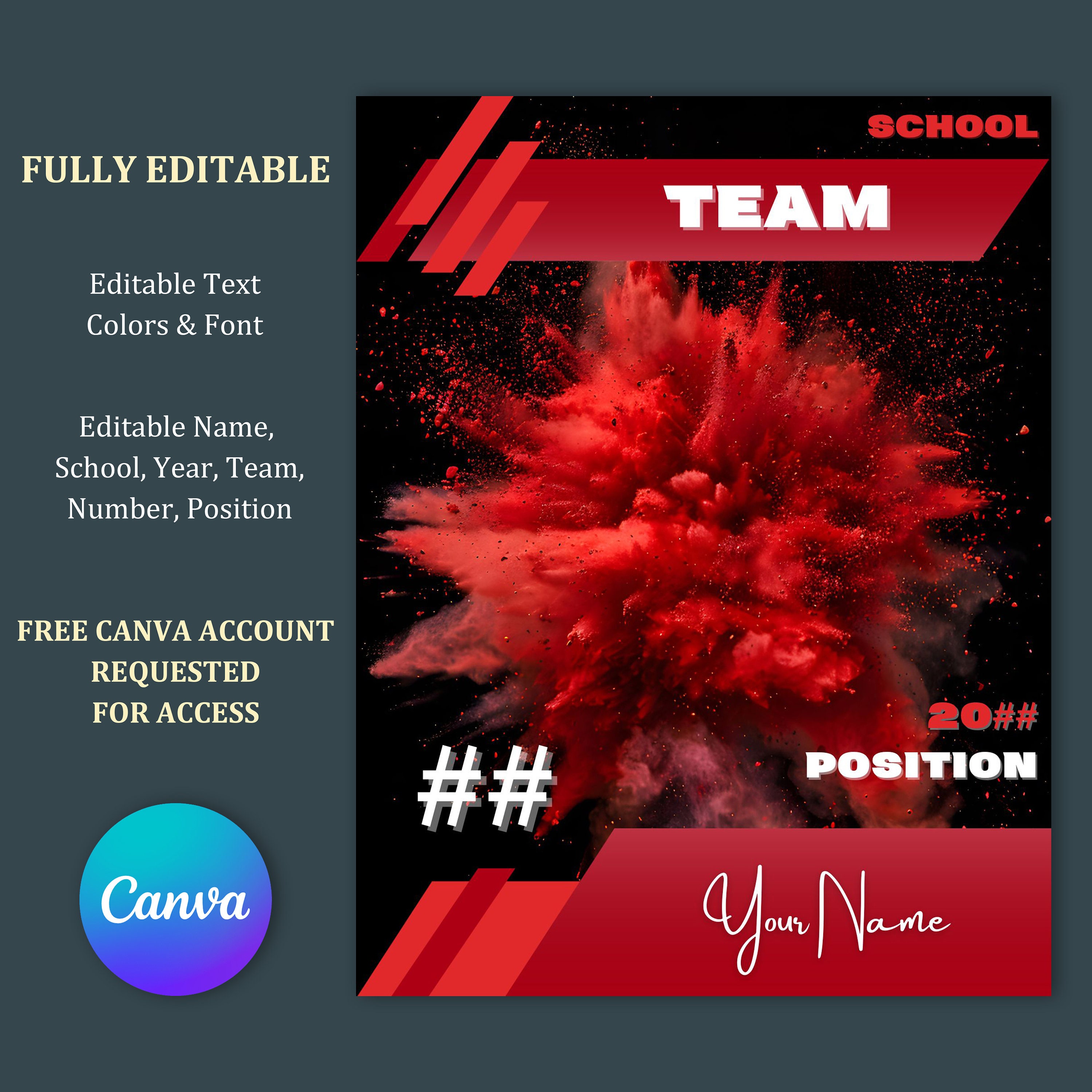 Color Explosion Canva Template With Tutorial for Sports Posters ...