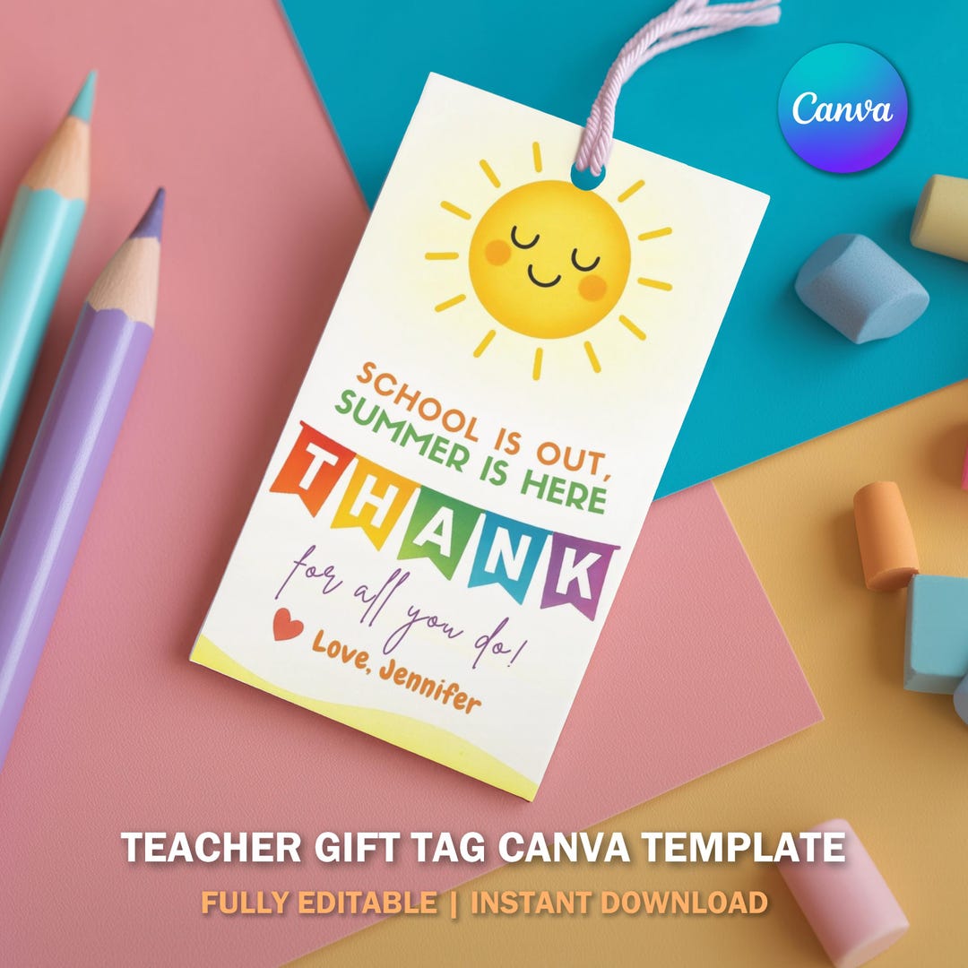 Editable Teacher Appreciation Week Gift Tag | Thank You Tag Printable ...