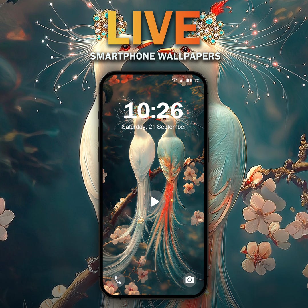 Jewel Blue Birds Aesthetic Phone Live Wallpaper V1 | MP4 JPG for ...