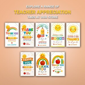 Editable Teacher Appreciation Week Gift Tag | Thank You Tag Printable ...