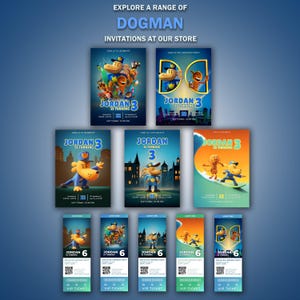 Dogman Invitation Ticket Template V2 for Birthday Party | Editable ...