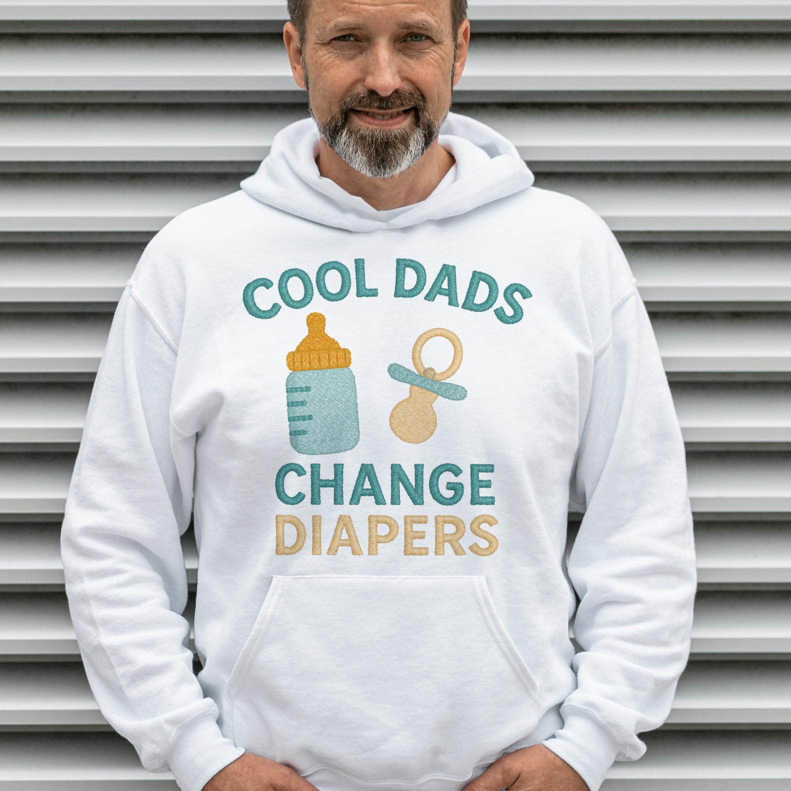 Cool Dads Change Diapers PNG – Funny Father’s Day Embroidery Style ...