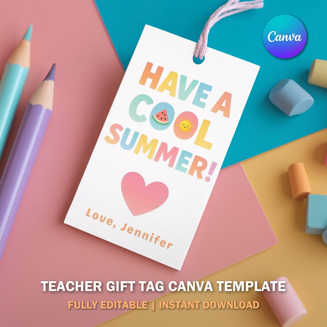 Summer Gift Tag PNG, Have a Cool Summer Printable, Rainbow Sunshine End ...