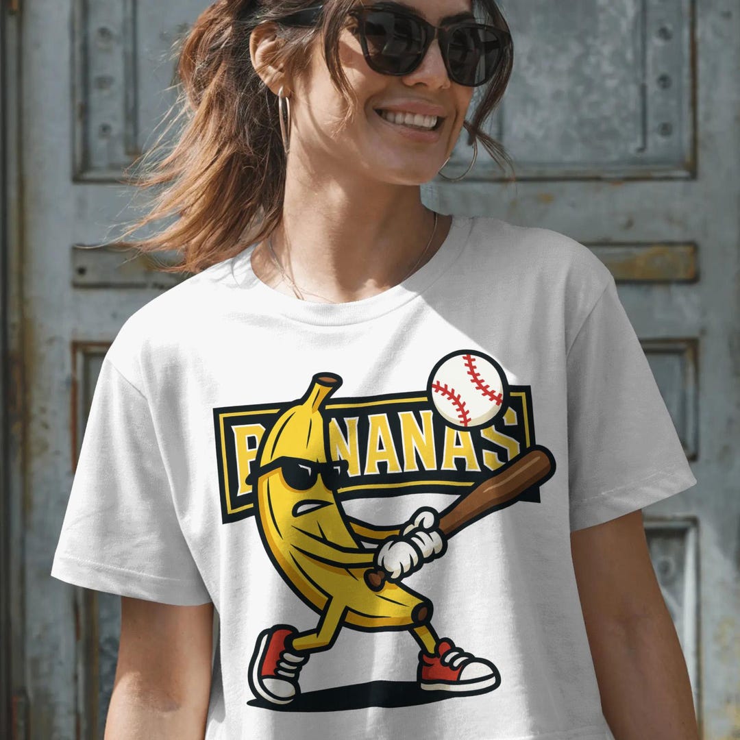 Let’s Go Bananas Baseball PNG, Funny Banana With Bat Design, Cool ...
