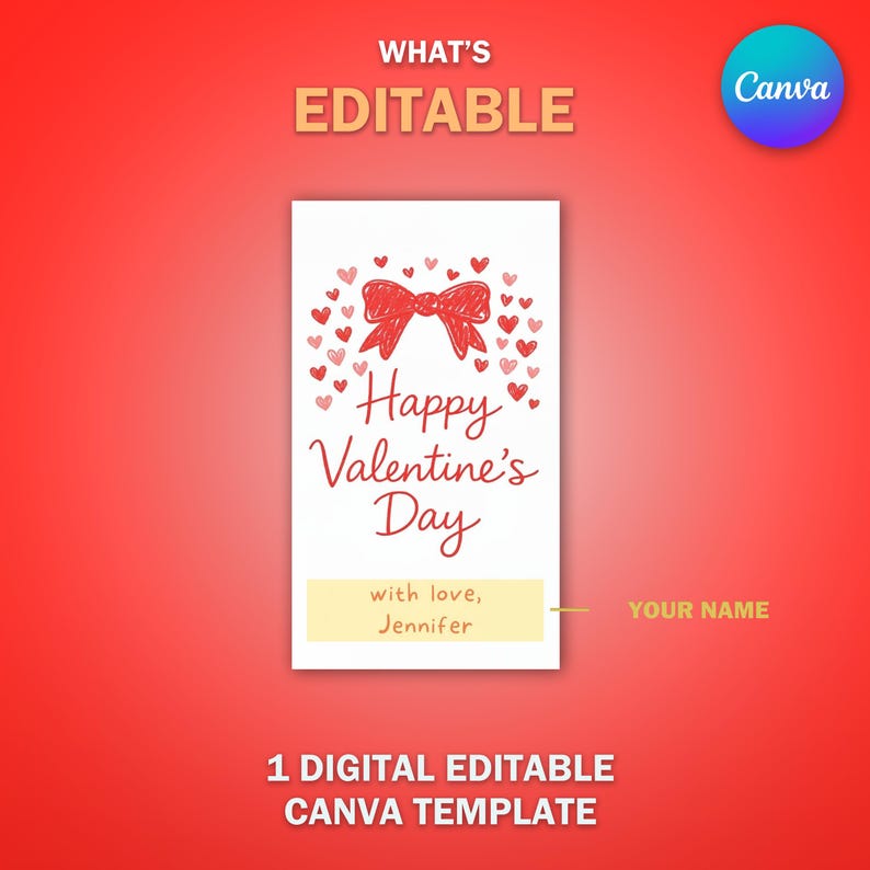 Personalized Valentine Gift Tags Printable | Editable Valentine Love ...