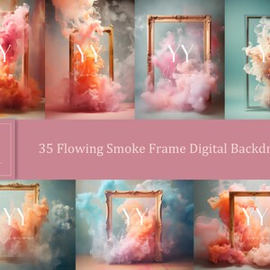 35 Flowing Smoke Frame Digital Backdrops Sets Maternity Photography ...