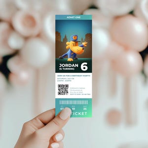 Dogman Invitation Ticket Template V2 for Birthday Party | Editable ...