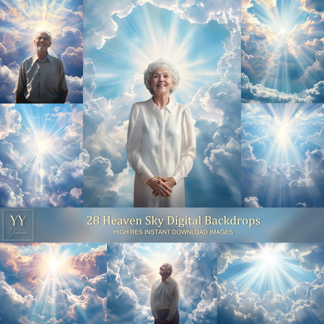 28 Heaven Sky Digital Backdrops Sets for in Loving Memory Heavenly ...