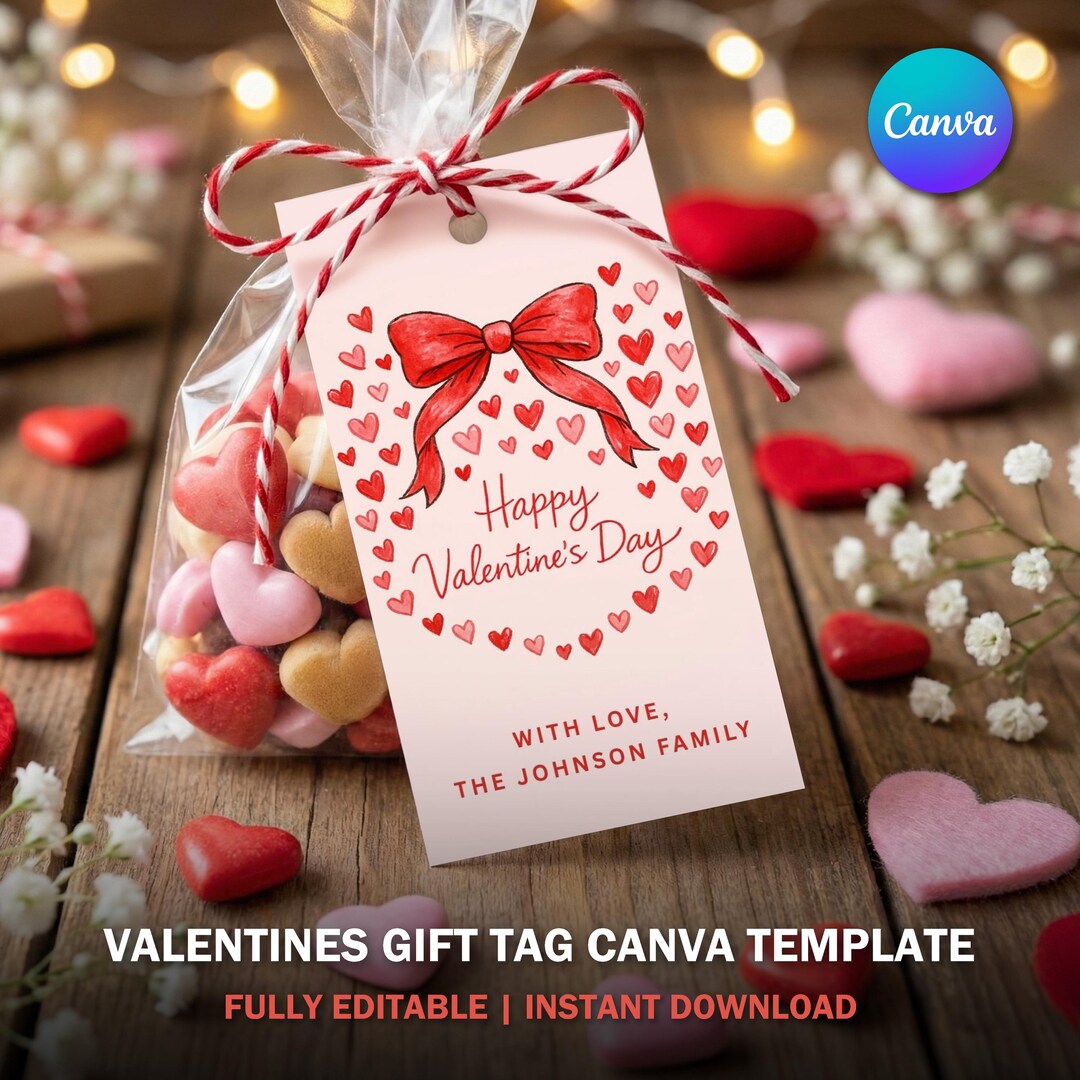 Personalized Valentine Gift Tags Printable | Editable Valentine Love ...