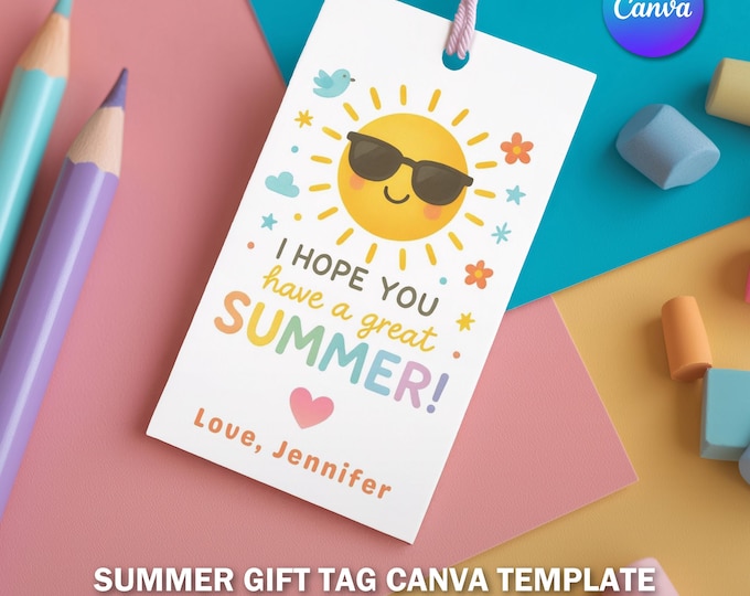 Have A Cool Summer Gift Tag Template, Printable End of School Favor Tag ...