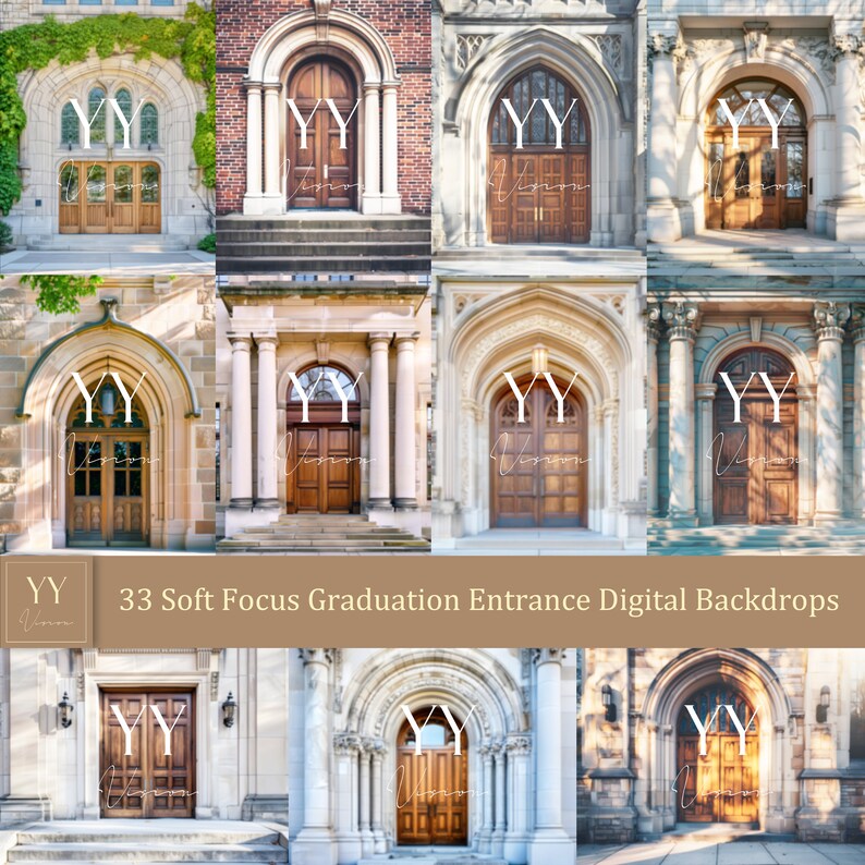 33 Graduation Front Door Entrance Digital Backdrops Sets for High ...