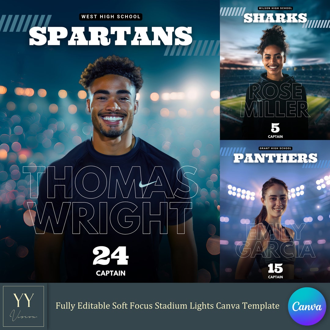 Soft Focus Stadium Lights Canva Template With Tutorial for Sports ...
