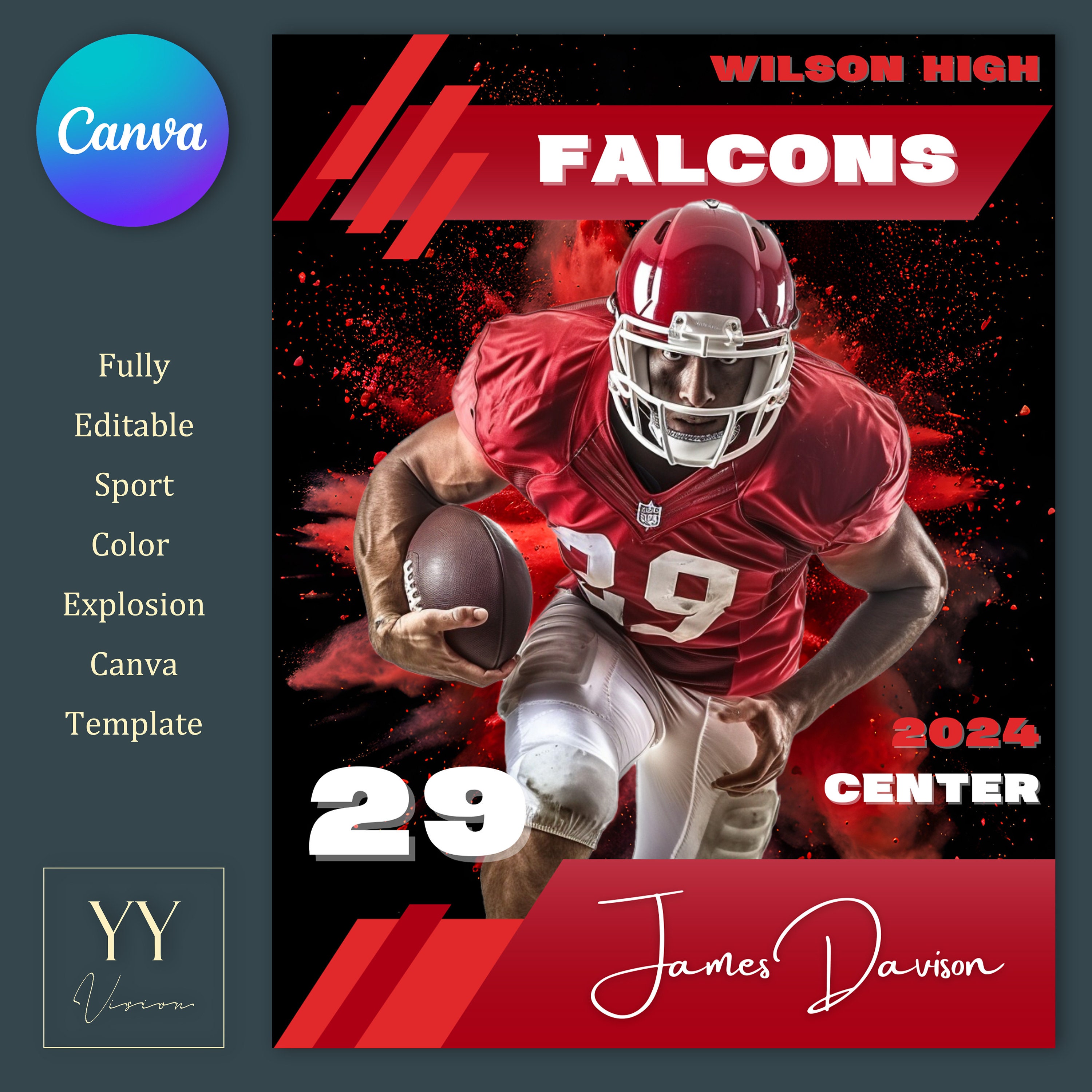 Color Explosion Canva Template With Tutorial for Sports Posters ...