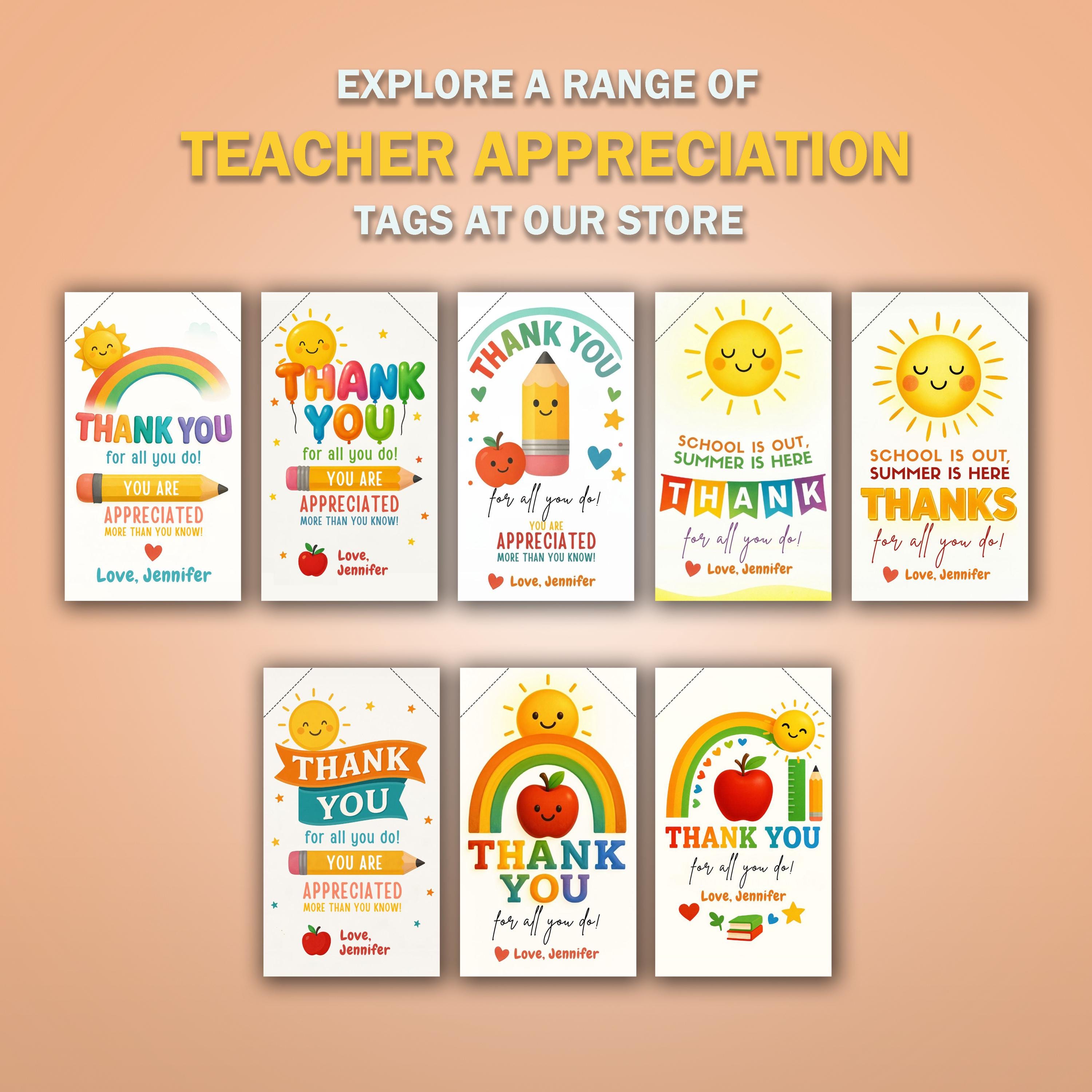 Editable Teacher Appreciation Week Gift Tag | Thank You Tag Printable ...