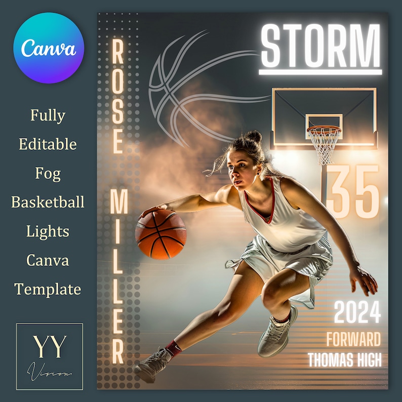 Basketball Canva Template With Tutorial for Sports Posters Portraits ...