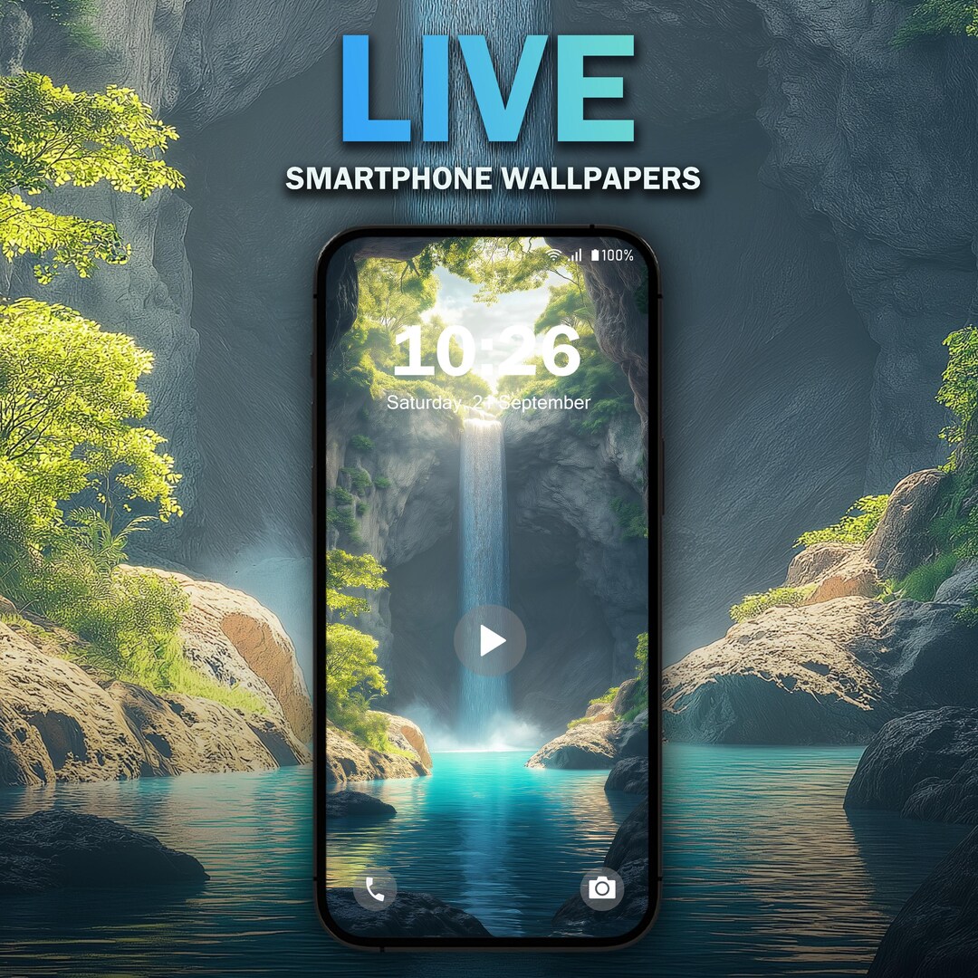 Waterfall Cave Phone Live Wallpaper V1 | MP4 JPG for Android| Nature ...