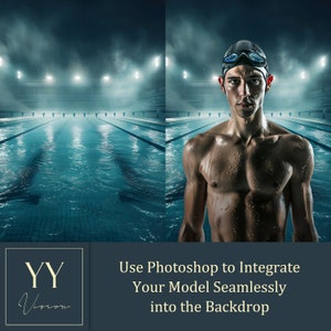 22 Swimming Pool Digital Backdrops Sets for Sports School Photography ...