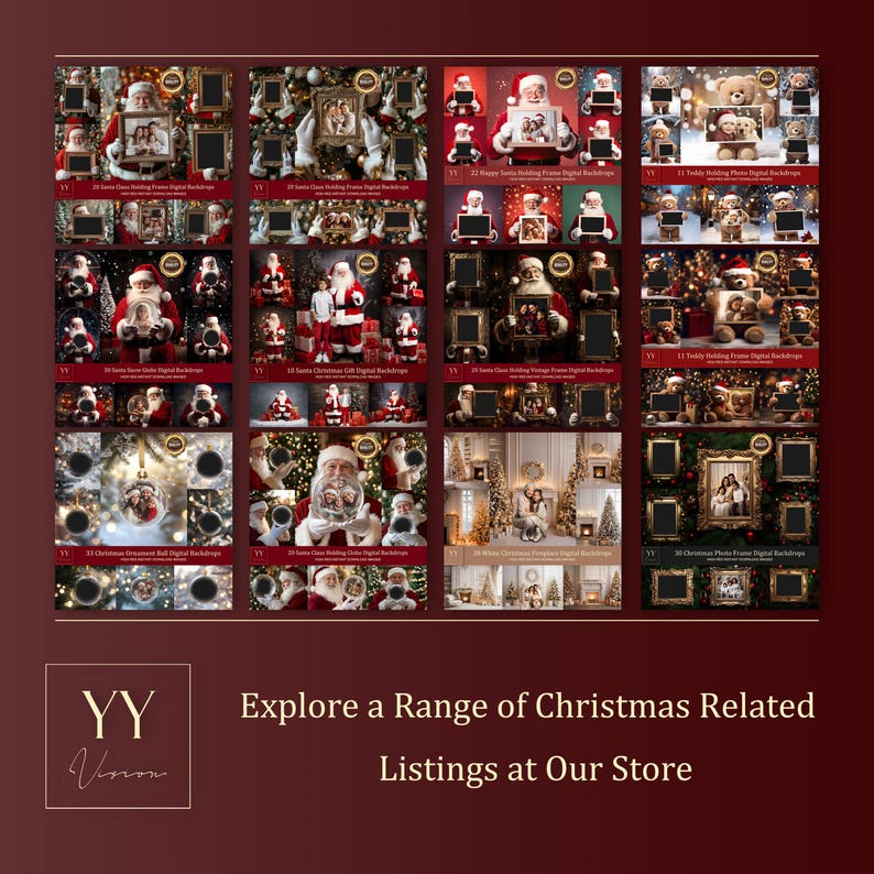 Christmas Window Digital Backdrop V2 for Christmas Gift Family ...