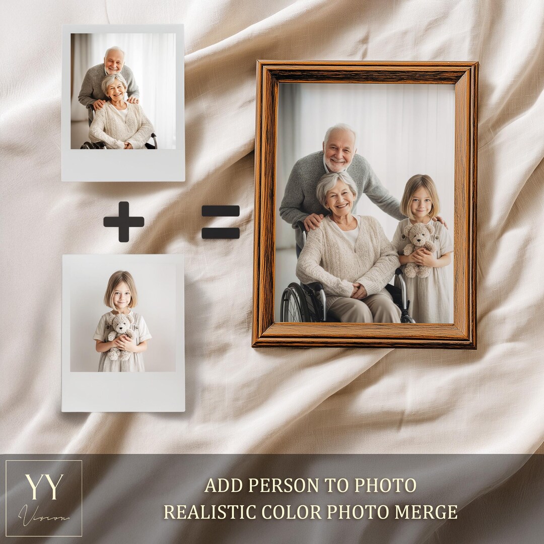 Add Loved One to Photo Color Digital Art | Custom Memorial Portrait ...