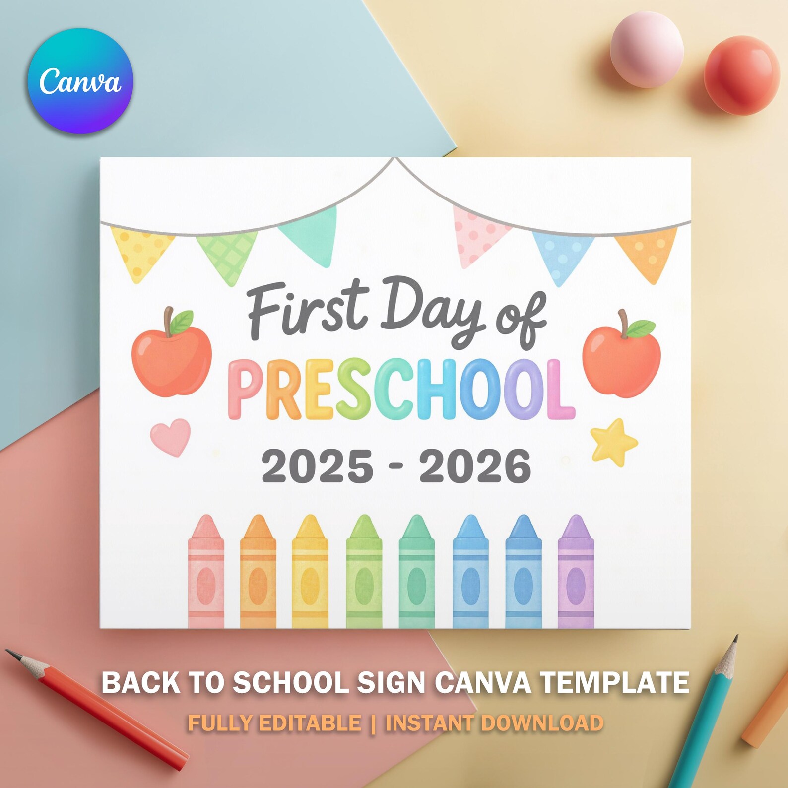 Editable First Day of School Sign Printable, Back to School Photo Prop ...