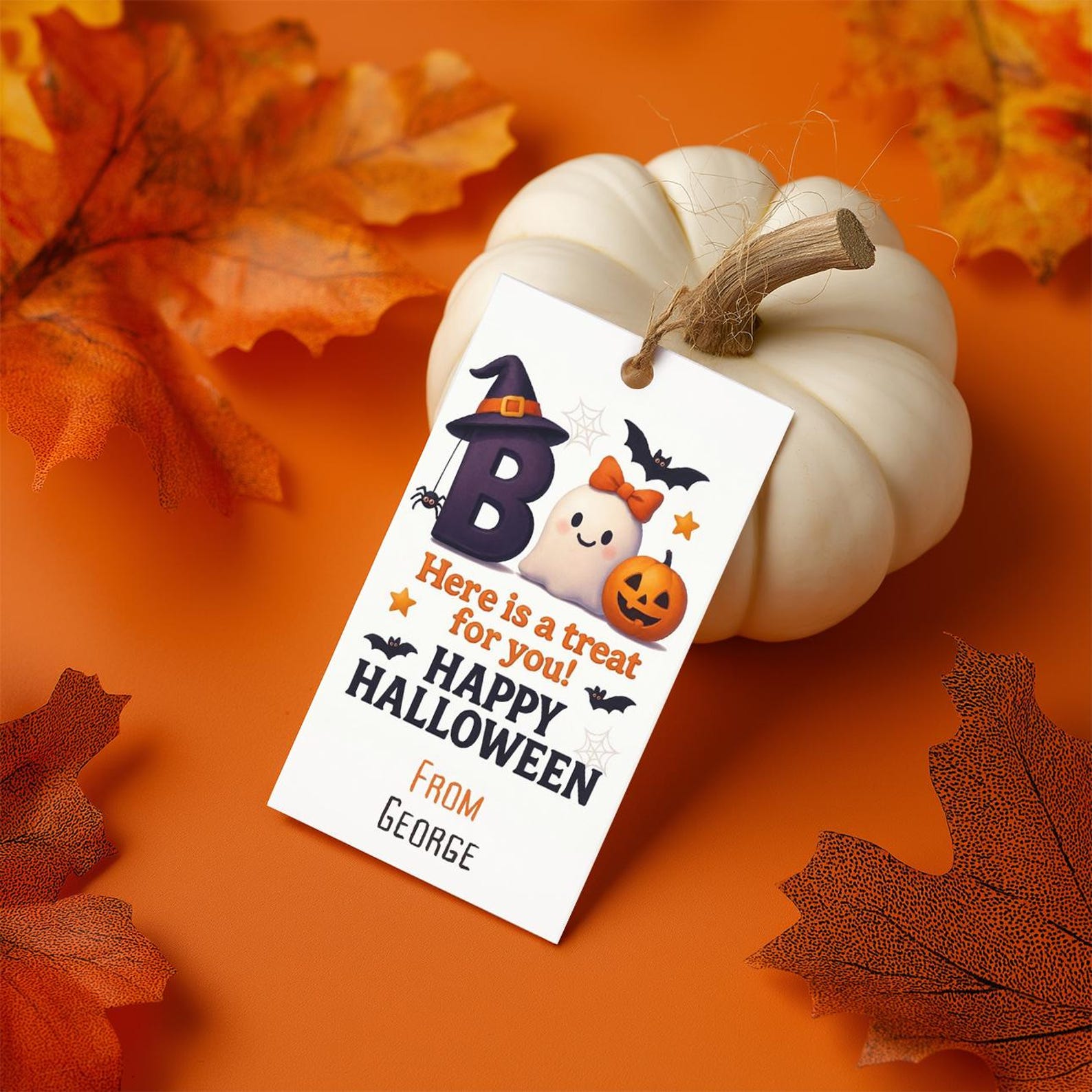 Halloween Gift Tag Printable, Boo Tag for Kids, Trick or Treat Favor ...