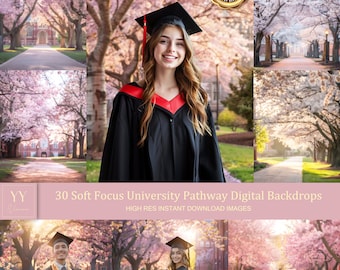 30 Graduation Garden Digital Backdrops Sets for High School College ...