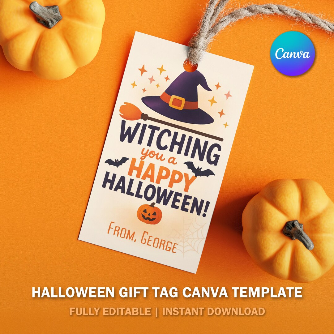 Halloween Gift Tag Printable, Boo Tag for Kids, Trick or Treat Favor ...