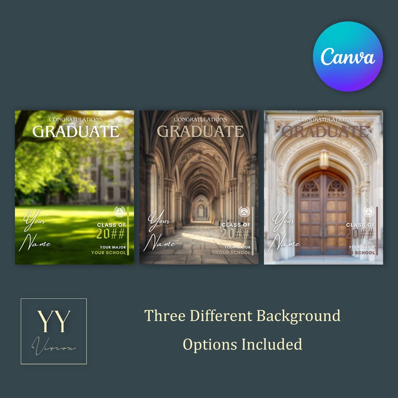 Graduation Announcement Canva Template With Tutorial for Posters ...