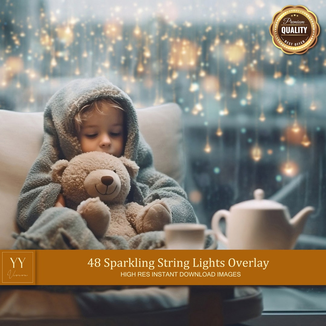 48 Sparkling String Lights Overlays Sets for Winter Christmas Holiday ...