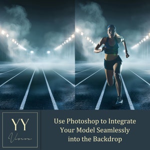 22 Athletic Track Stadium Light Fog Digital Backdrops Sets for Sports ...