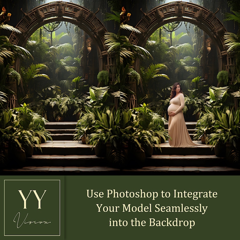40 Temple in Jungle Digital Backdrops Sets for Maternity Adventure ...