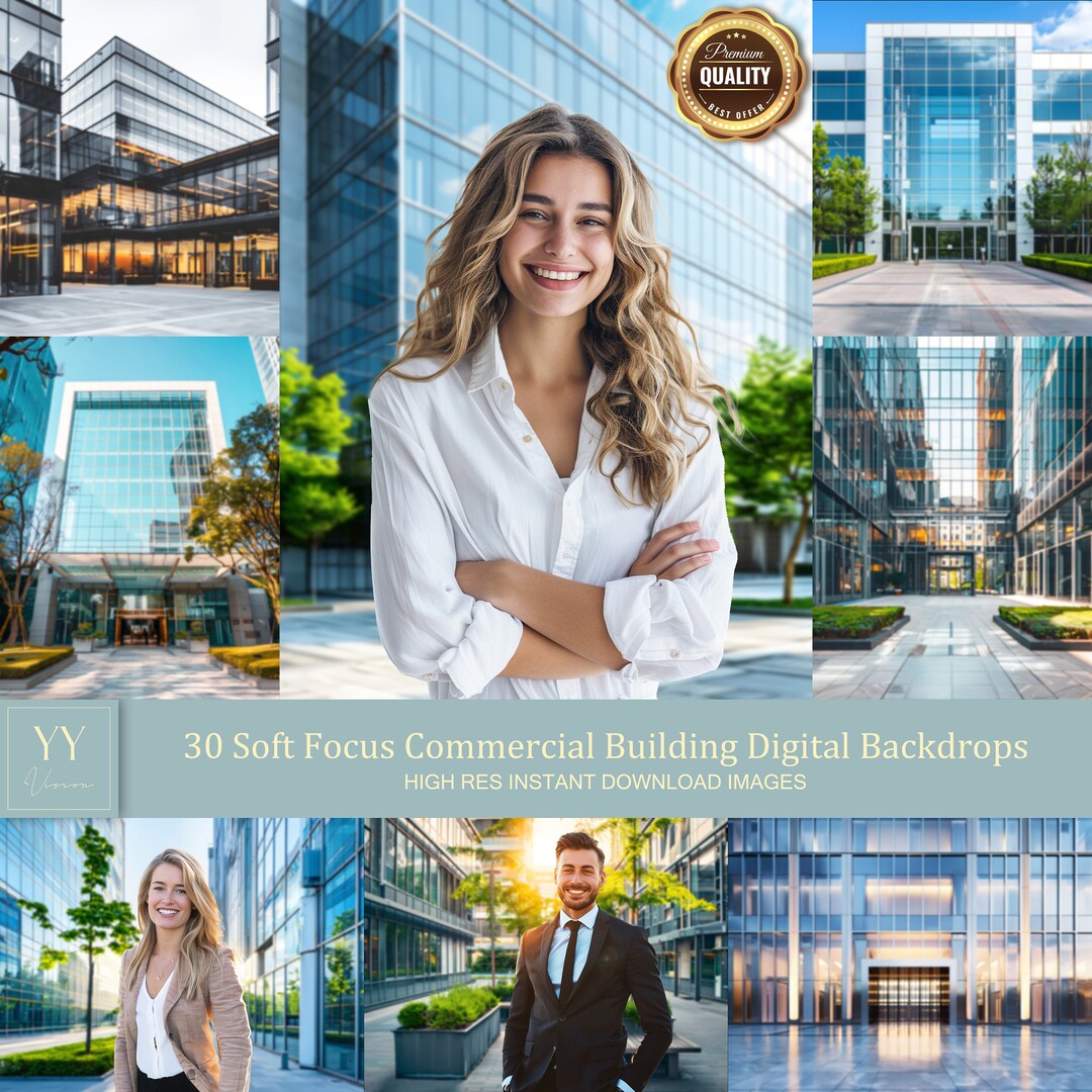 30 Commercial Building Soft Focus Digital Backdrops Sets for Business ...