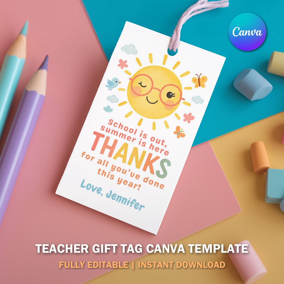 Editable Teacher Appreciation Week Gift Tag | Thank You Tag Printable ...