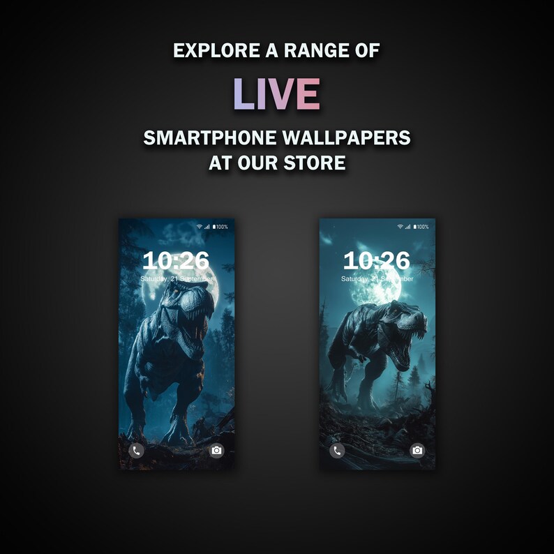 T-rex Night Live Wallpaper V2 | MP4 JPG for Android| Animal Theme ...