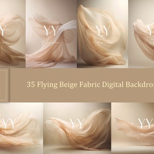 35 Beige Flying Silk Fabric Digital Backdrops Sets for Maternity ...