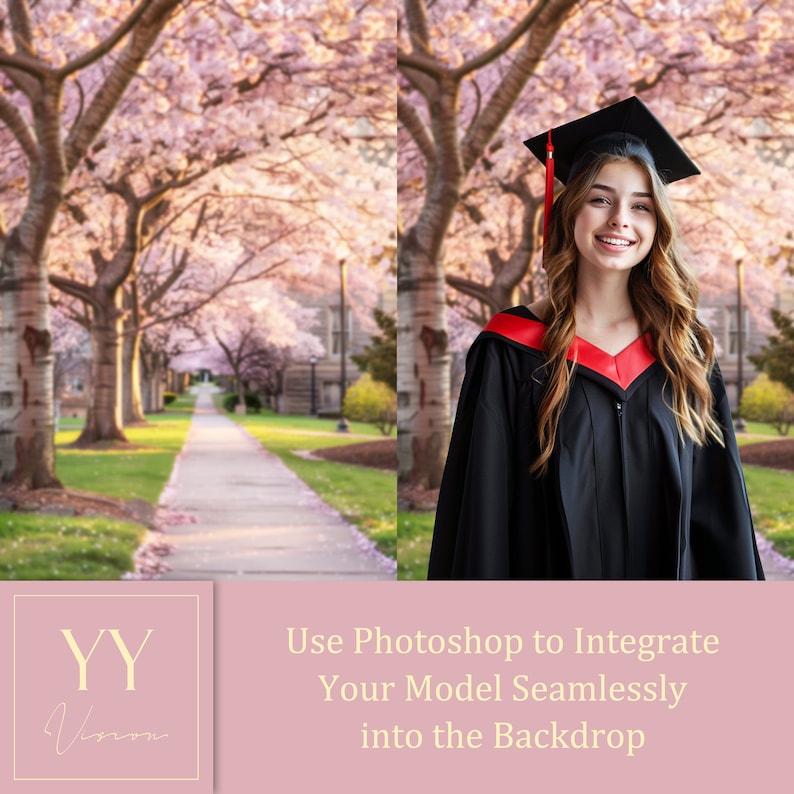 30 Soft Focus University Pathway Digital Backdrops Sets for High School ...